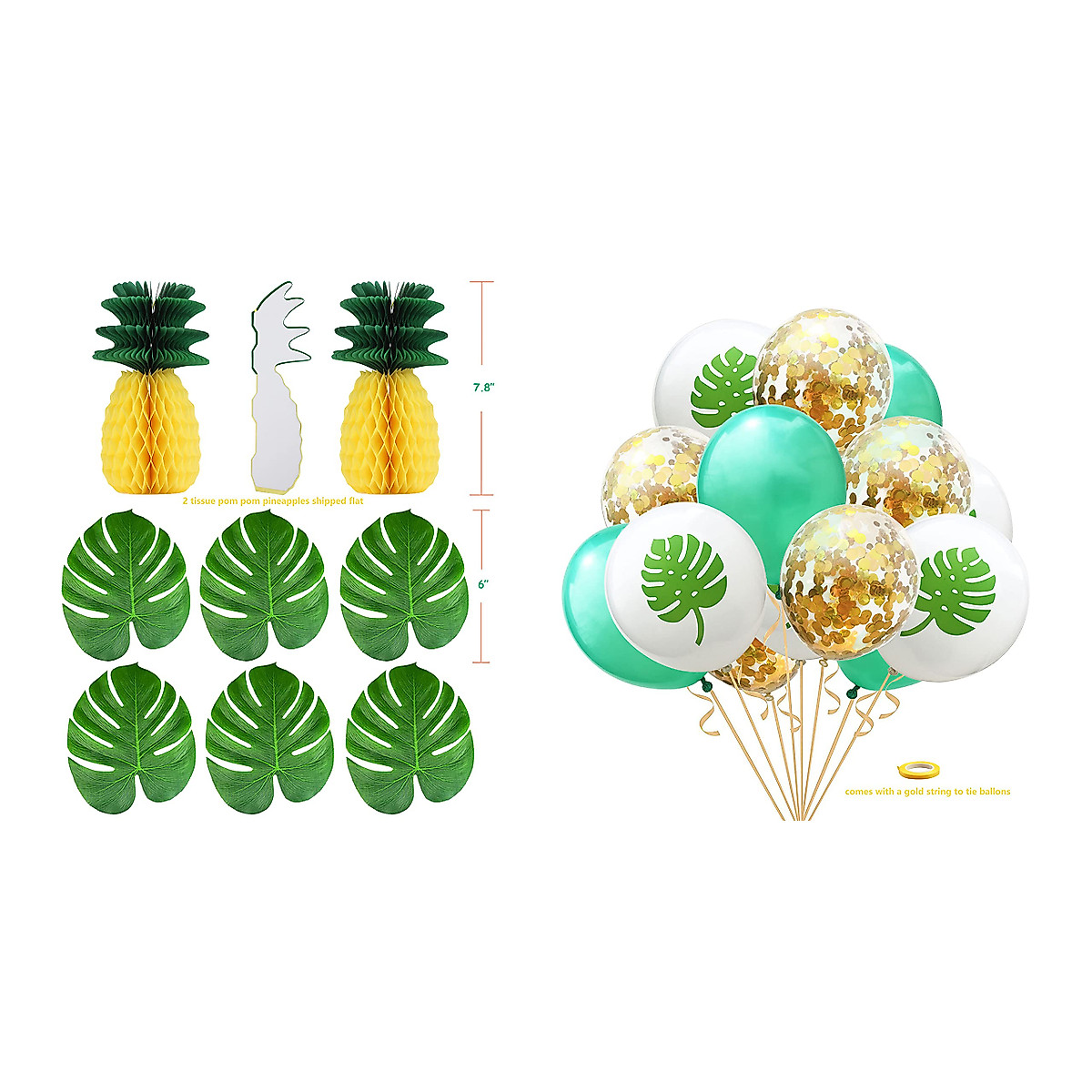 LOVENJOY Hawaiian Luau Birthday Party Decoration Kit, Pre-Strung Banners, Large