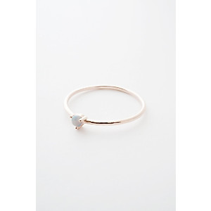 Honeycat Opal Orb Crystal Ring in 18k Rose Gold Plate | Minimalist, Delicate Jewelry (Rose Gold 6)