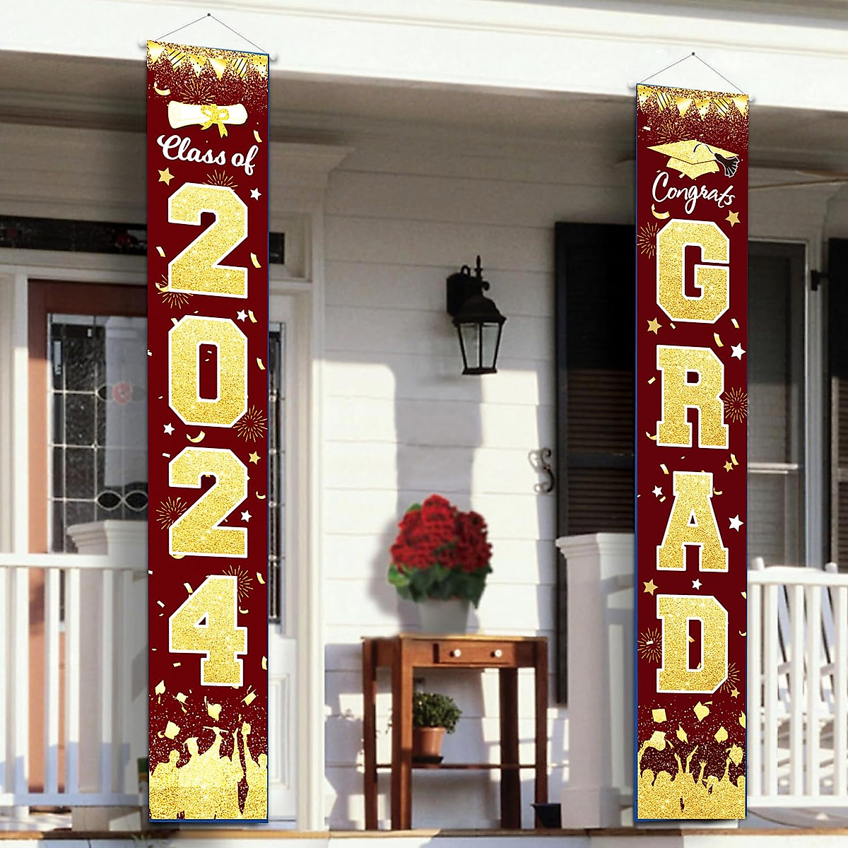 Graduation Decorations Maroon Gold 2024/Burgundy Gold Graduation Party Decorations FSU ASU Class of 2024 Congrats Grad Porch Sign Maroon Gold Balloons 2024 Graduation Party Decorations