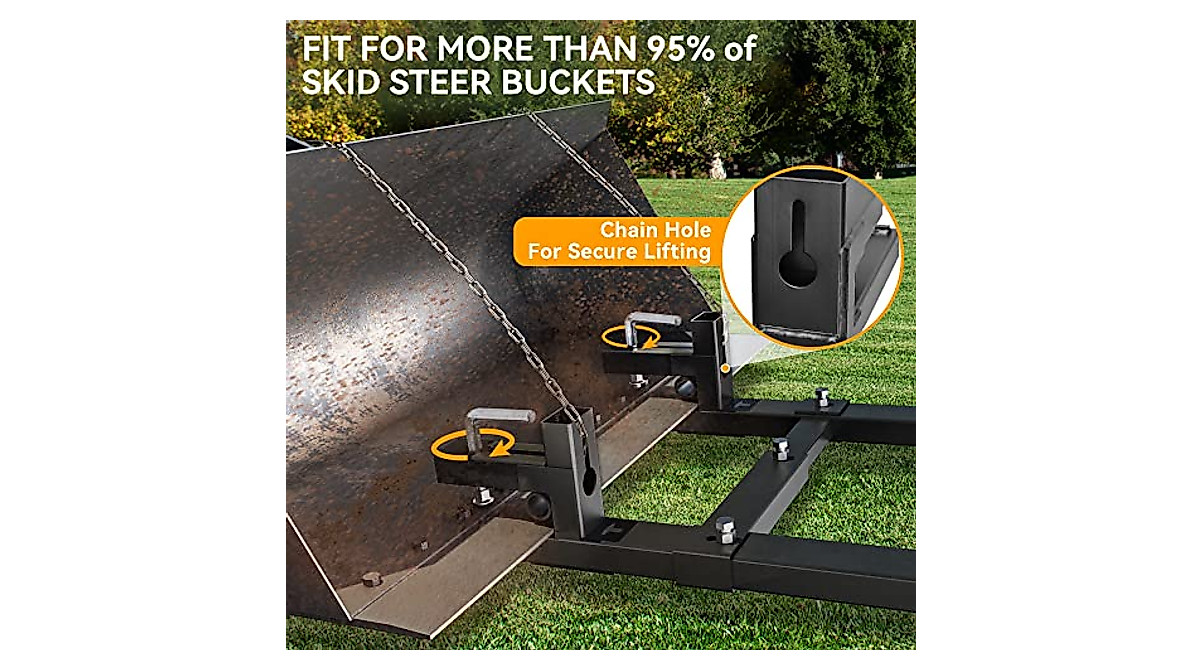 Heavy Duty 43" Clamp On Pallet Forks for Tractors - Up to 2000 lbs