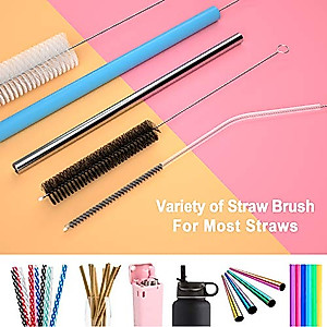 15Pcs Food Grade Multipurpose Bottle Brushes for Cleaning,Cleaner Brush,Include Straw Brush|Bottle Brush|Blind Duster|Pipe Cleaner,Small,Long,Soft,Stiff Kit for Baby Bottle,Nipple,Tube,Jar,Bird Feeder