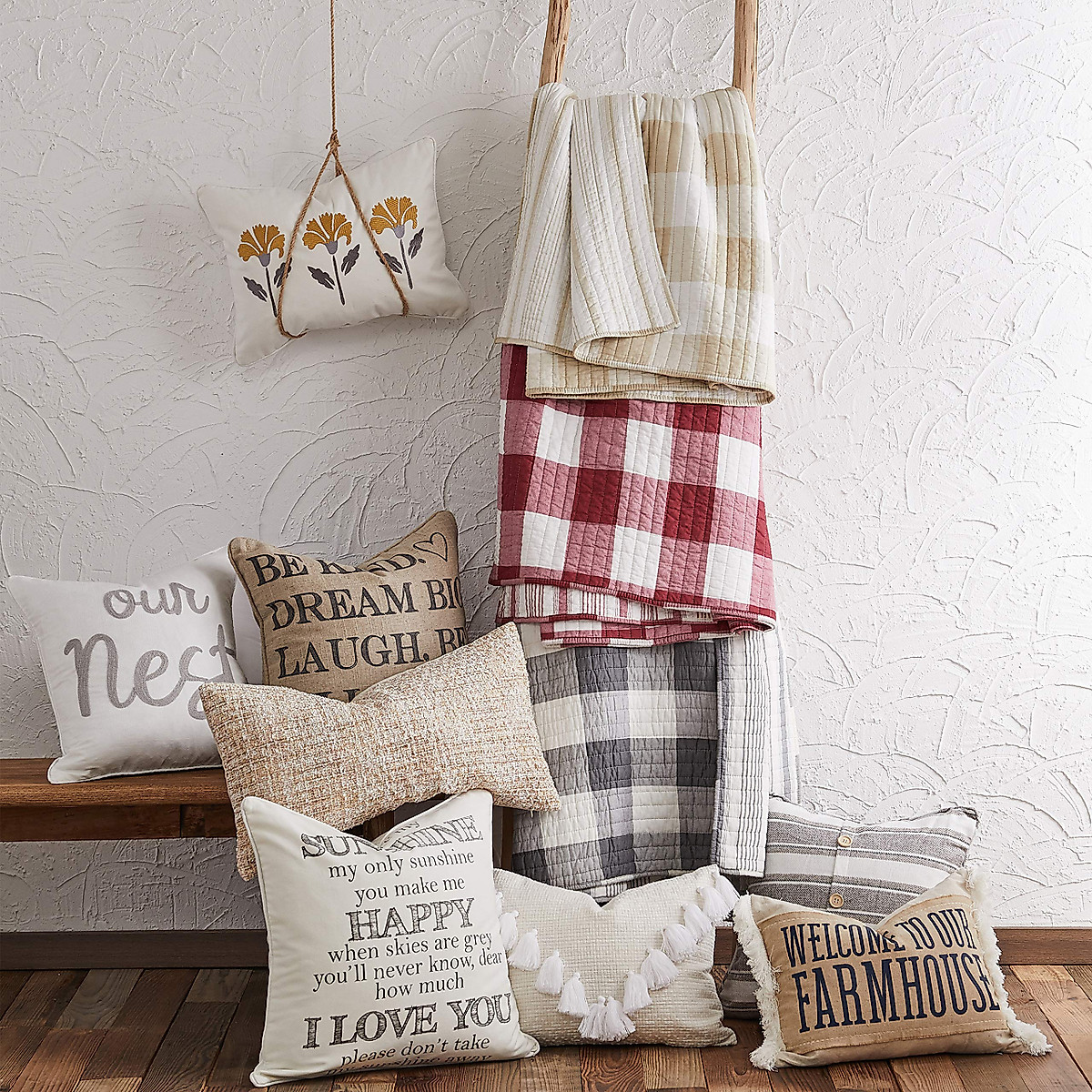 Levtex Home - Camden Quilt Set -Full/Queen Quilt + Two Standard Pillow Shams - Buffalo Check in Grey and Cream - Quilt Size (88 x 92 in.) and Pillow Sham Size (26 x 20 in.)- Reversible Pattern -Cotton