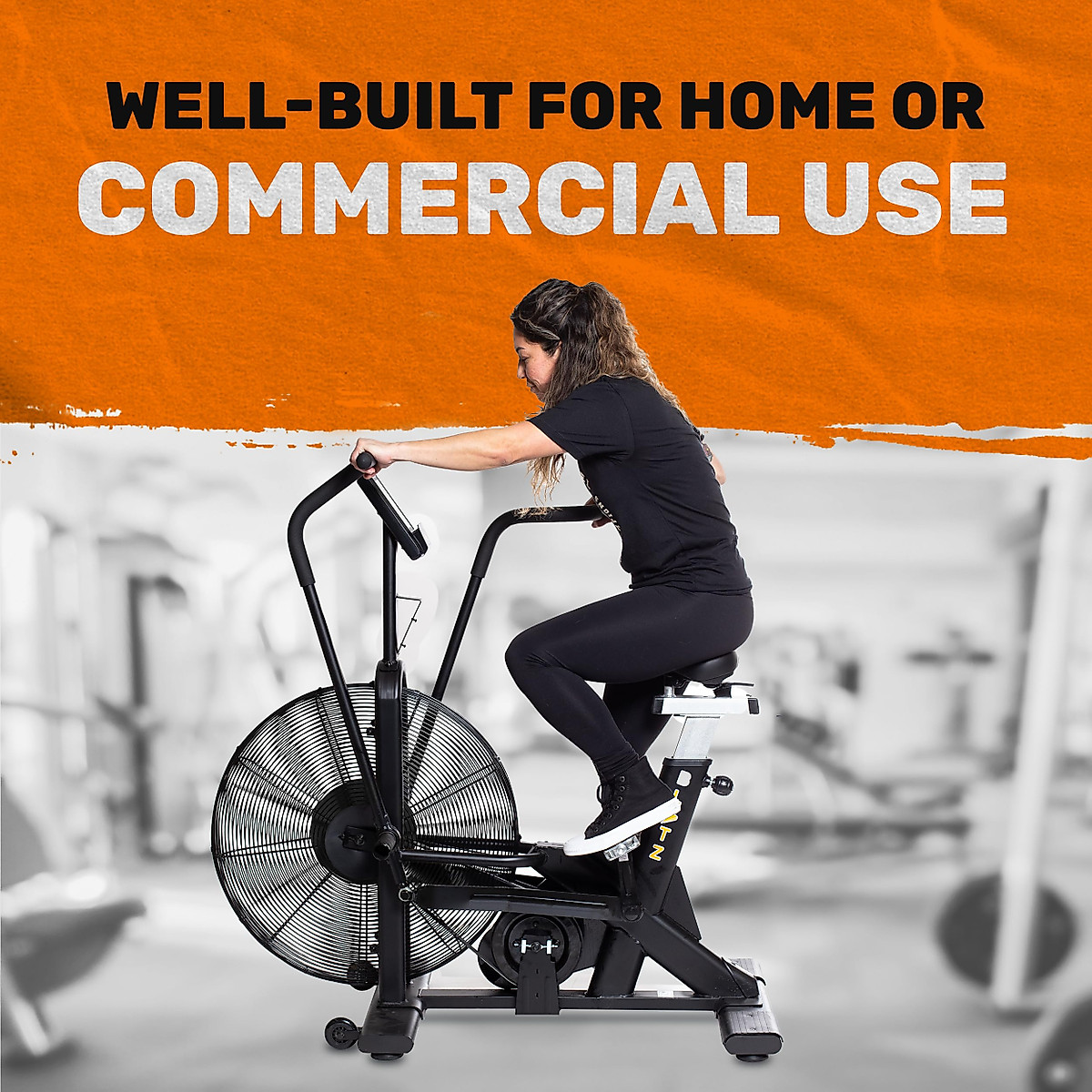 Air Bike [Bells of Steel] Fan Bike Exercise Bike, Blitz Cardio Bike, Belt Driven Air Bike Exercise Machine with Phone and Bottle Holder – 25in Fan Diameter, 350lb Capacity Stationary Bike