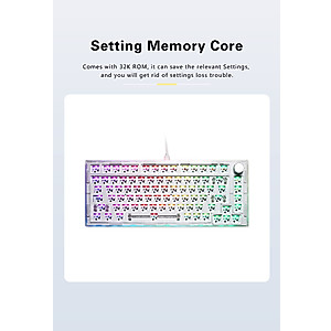 KPREPUBLIC NextTime X75 75% Gasket Mechanical Keyboard kit PCB Hot Swappable Switch Lighting effects RGB switch led type c Next Time 75 (X75 White Barebone Kit x1)