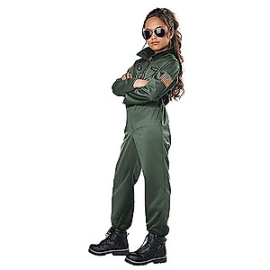 California Costumes Child Unisex Fighter Pilot Child Costume Army Green, Extra Large