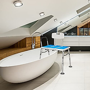 3 PCS Bathtub Transfer Bench Cushions with Adhesive Backing, Shower Pads Non Slip Soft Foam Pad 15'' x 7.5'' Padded Bath Tub Bench, 26'' Chair Pad, Seat Mat, Cover (MAT196X382)