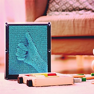 E-FirstFeeling 3D Pin Art Toy Extra Large 10" X 8" Pin Art Board Pin Impression Sculpture Toy for Kids Adults Hand Mold Board Toy - Light Blue