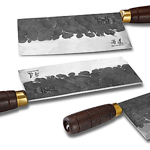 SHANGDAO Meat Cleaver Knife, 7.4 ″ Heavy Duty Razor Sharp Butcher Cleaver Kitchen Knife, High-carbon steel Chopper Knife, Forged Blade & Wood Handle, For Home Kitchen and Restaurant