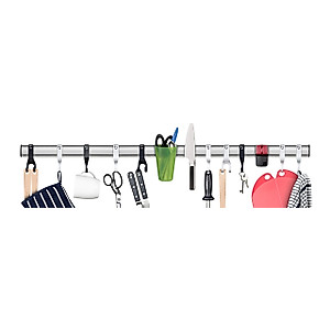 Bisbell Rack-Mounted Knife Sharpener, Easy to Use Compact Tool Keeps Knives Sharp, Compatible with Most Magnetic Utensil Racks, Patented Ceramic-wheel Design