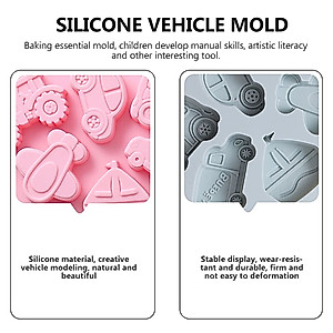 Silicone Gummy Molds Airplane Chocolate Molds Airplane Chocolate Molds 2pcs Vehicle Theme Candy Chocolate Molds 3D Vehicle Silicone Fondant Cake Fondant Moulds Car Soap Molds Novelty Candy
