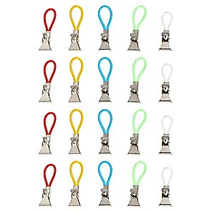 Cabilock 20pcs Kitchen Hook Cupboards Loops Home Travel Clips Dishcloth for Hangers Towels Clip Hanging Holder Laundry Cloth Clothes Towers Hanger Towel Metal Tea Bathroom
