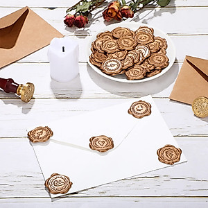 80 Pieces Wax Seal Stickers Envelope Seal Stickers Wedding Invitation Envelope Seals Self Adhesive Gold Stickers for Invitations Cards Party Favors (Heart Style)