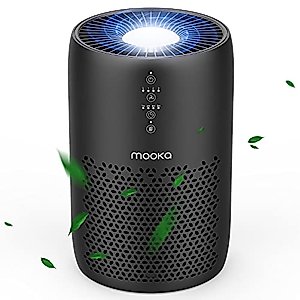 Air Purifier for Home Large Room up to 1200ft², H13 HEPA Filter Air Cleaner for Bedroom Office, Odor Eliminator for Allergies and Pets Dander Wildfire Smoke Pollen Dust, Night Light, Ozone-Free