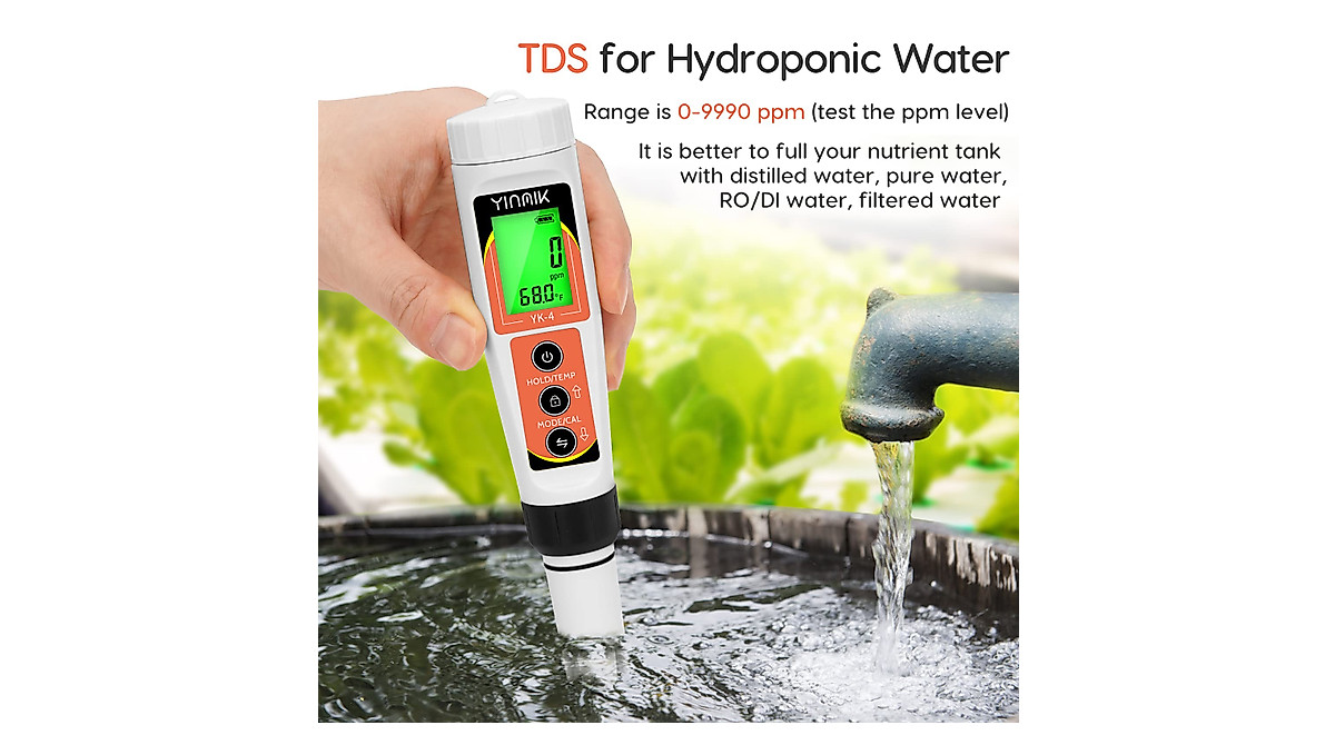 YINMIK 4 in 1 PH Meter for Home Gardening & Brewing