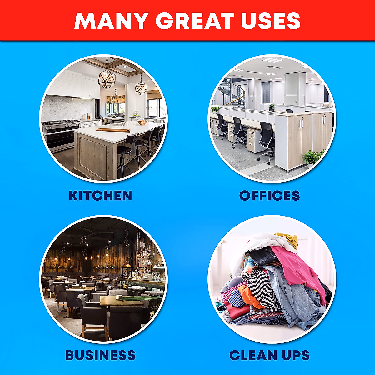 55 Gallon Clear Trash Bags, (50 Bags w/Ties) Large Clear Plastic Recycling Garbage Bags