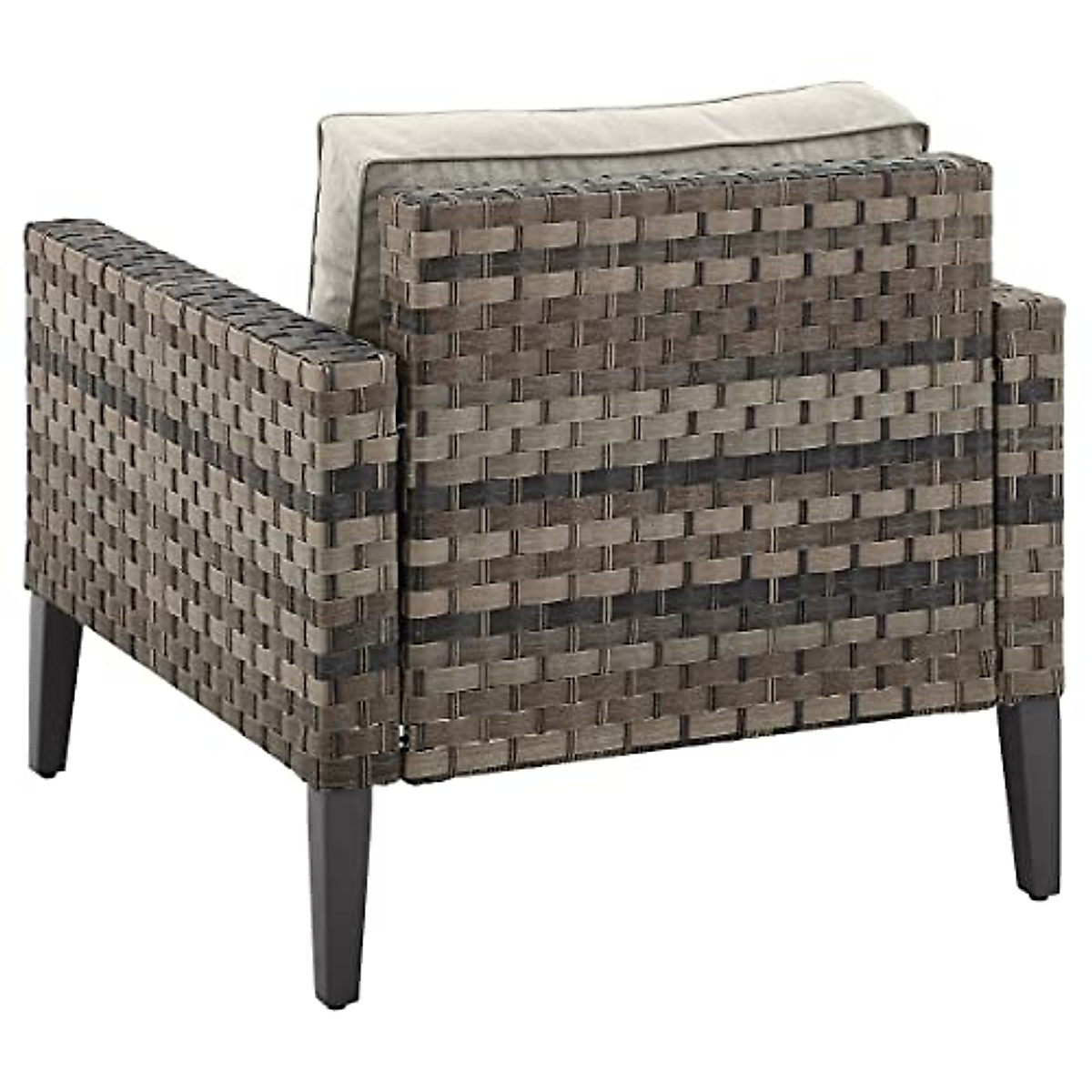 Crosley Furniture Prescott Outdoor Chair, Wicker Patio Chairs for Porch, Deck, Balcony, Backyard, Brown with Taupe Cushions