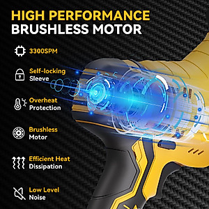 Cordless Reciprocating Saw for DeWalt 20V Battery, Brushless Power Recipro Saw, 3500SPM Variable Speed, 4 Saw Blades with Carry Case for Wood/Metal/PVC Cutting, Bare Tool