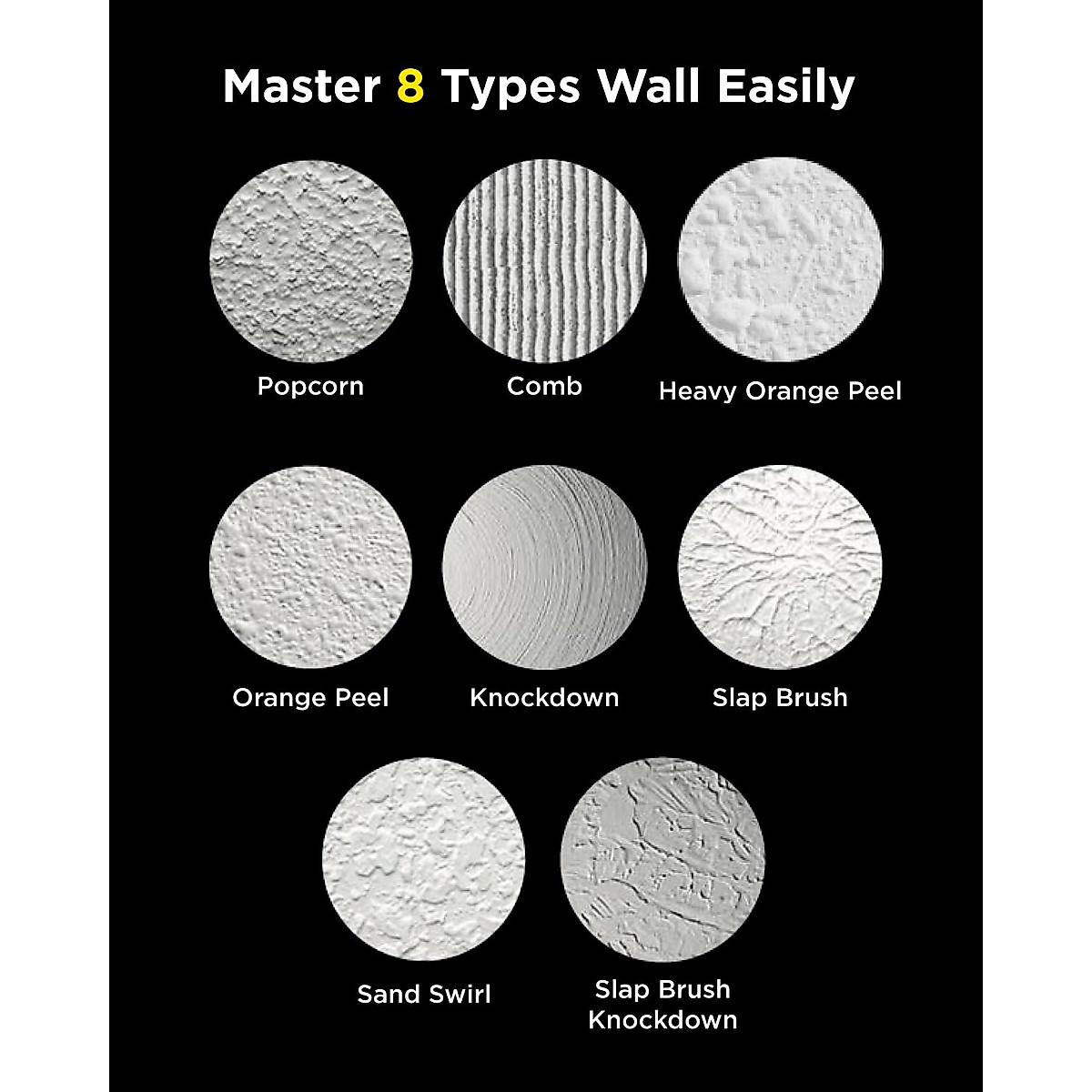 Drywall Sander with Vacuum Dust Collector, 820W DIY Popcorn Ceiling Removal Tool with Shoulder Strap, 600-1900RPM ETL Certified Electric Drywall Sander with 4 Vacuum Adapters, Aluminum Oxide Sandpaper