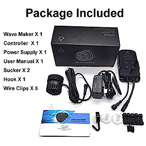 Slim6000 Mini Aquarium Wave Maker 1600 GPH Water Circulation Pump 5-30 Gallon Circulation Pump with Magnetic DC Powerhead and LED Display Controller for Saltwater Tank