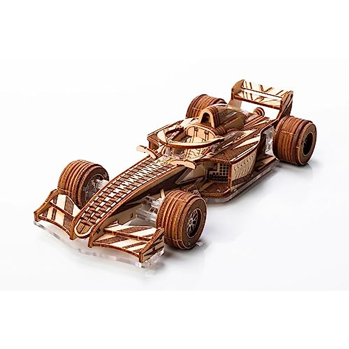 Mechanical Veter Models Wooden and Plastic 3D Puzzle Racer V3 Formula One F1 Racing Car Self-Assembly Set