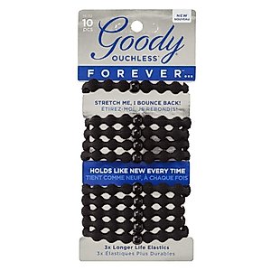 Goody 16132 Women'S Black Forever Elastics 10 Count.