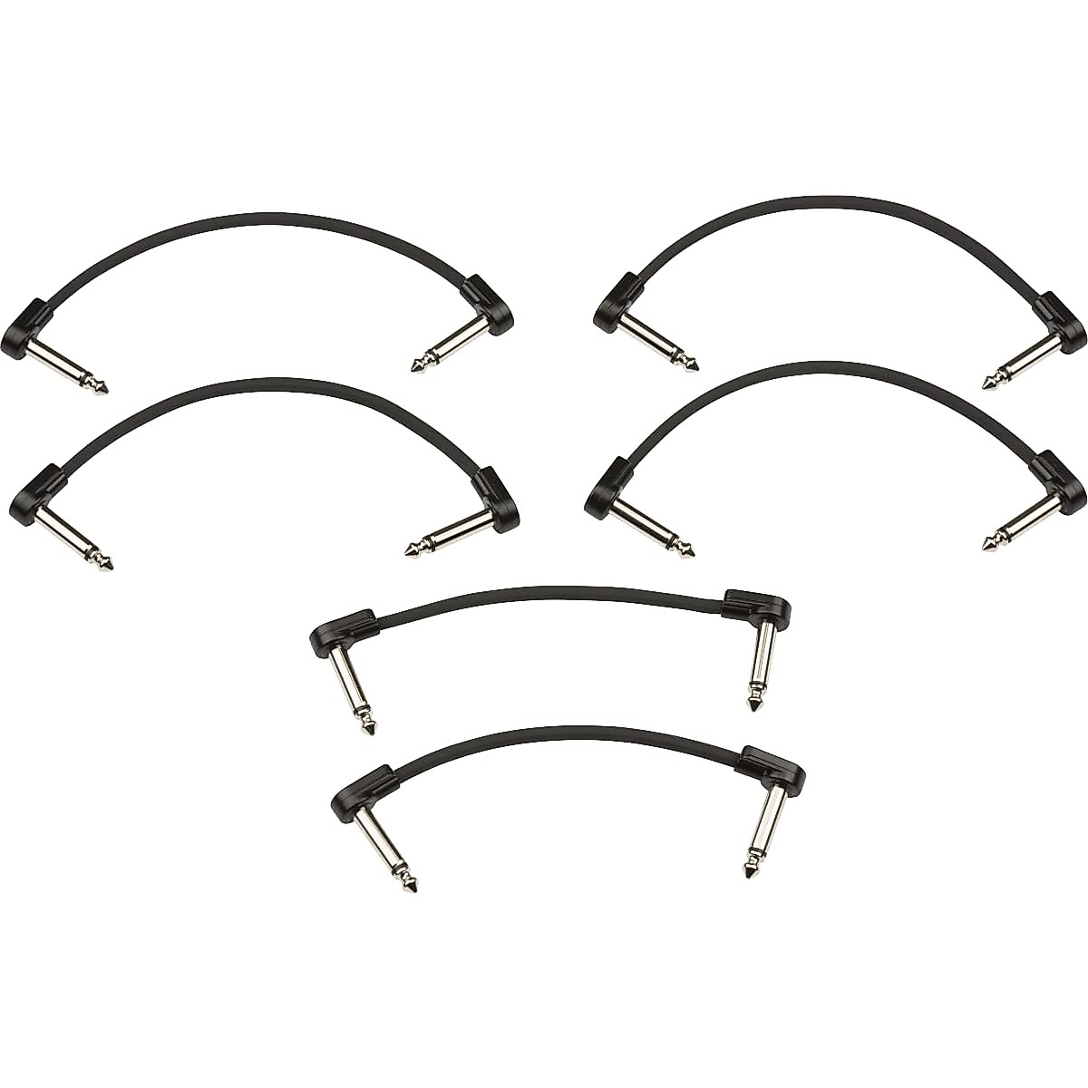 Fender Blockchain Patch Cable Kit, Angle/Angle, Black, Extra Small, 6 Pieces