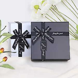 JiaWei Gift Box 7.87×6.69×3.14 Inches, White Bridesmaid Proposal Box for Halloween Thanksgiving Christmas Children's Day, Magnetic Gift Box for Present, Wedding,Christmas.