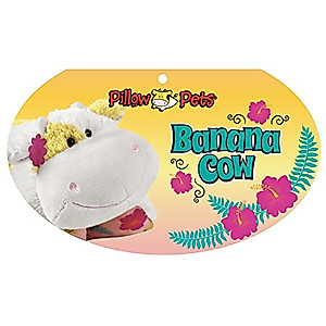 Pillow Pets Sweet Scented Banana Cow Stuffed Animal Plush Toy, White
