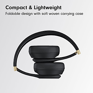 Beats Solo 4 - Wireless Bluetooth On-Ear Headphones, Apple & Android Compatible, Up to 50 Hours of Battery Life - Black & Gold (Renewed) (Renewed)