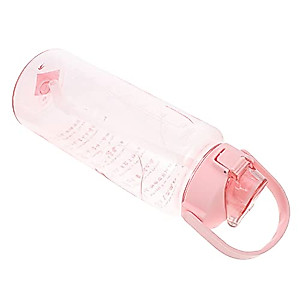 Hemoton 1pc Strap Ml: Cup: Button Plastic Outdoor Ml Gym Ensure Sports Go Handle Reusable Chug Lid Motivational Portable Large You and Leakproof Spout Scale Jug Pink Sippy It with