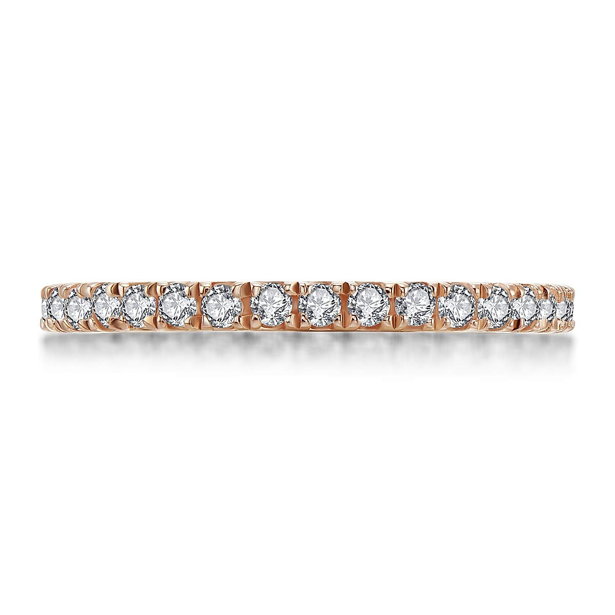 AINUOSHI Erllo 1.5mm Full Eternity Bands for Women 925 Sterling Silver Micropave Cubic Zirconia Ring (Rose Gold Color, 4)