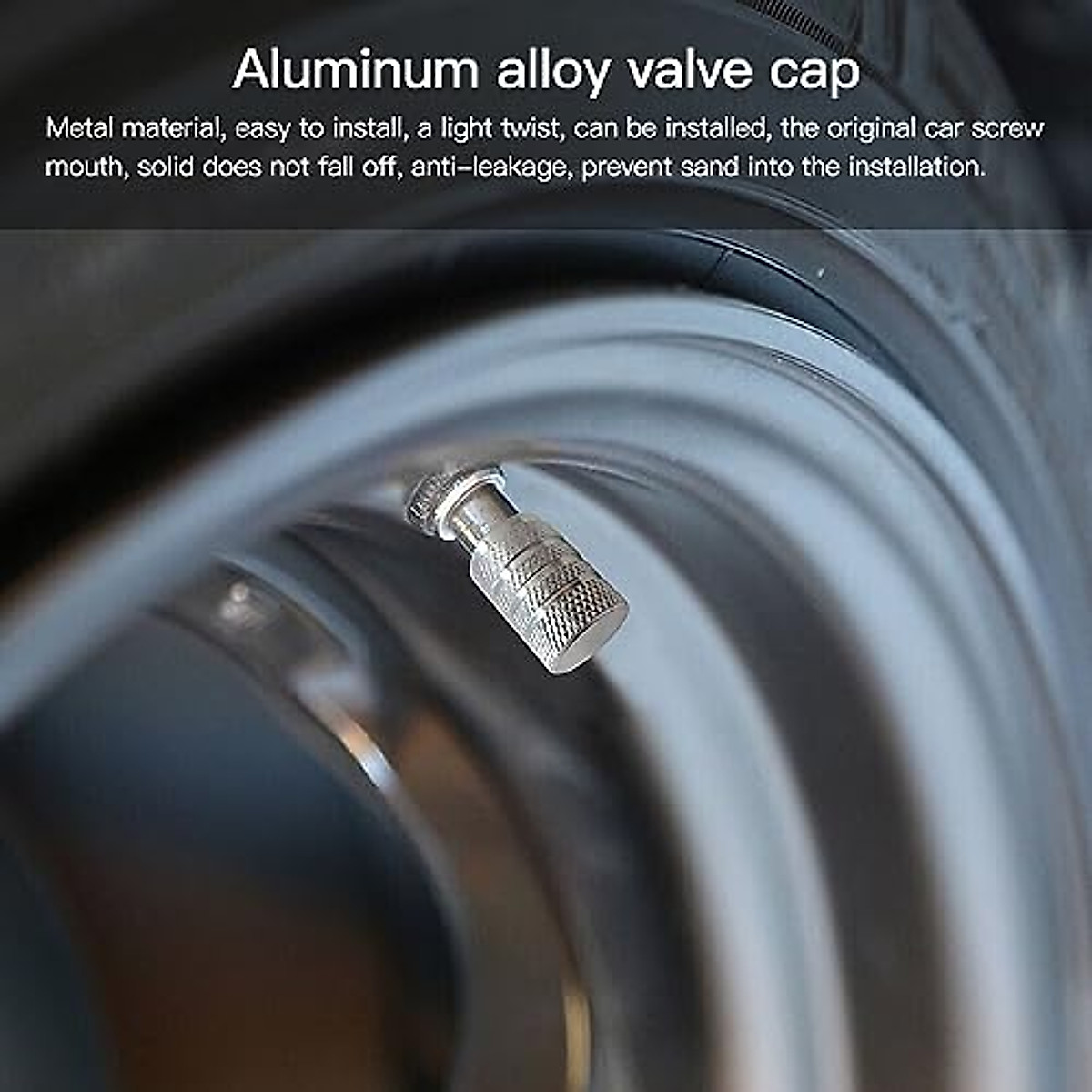 8pcs Car Tire Stem Valve Caps Wheel Caps Aluminum Car Wheel Tires Valves Tyre Stem Air Valve Caps(Silver)