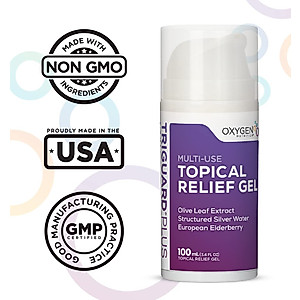 TriGuard Plus Colloidal Silver Topical Recovery Gel by Oxygen Nutrition | Natural Structured Silver Water & European Elderberry 3.4oz / 100ml