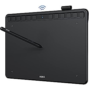 UGEE S1060W Wireless Graphic Drawing Tablet, 10X6.27 Digital Art Pen Tablet with 12 Shortcut Keys,Battery-Free Pen 8192 Pressure Compatible with Android, Windows, MAC OS, Chrome OS,Linux