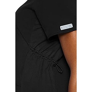 Med Couture Women's Maternity V-Neck Scrub Top, Black, Medium