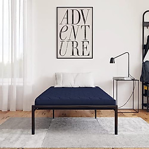 Value 6 Inch Thermobonded Polyester Filled Quilted Top Bunk Bed Mattress, Twin, Navy, HP 747 (Navy, Twin)