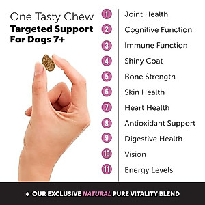 Pet Honesty Senior Dog Multivitamin - Essential Dog Vitamins and Supplements - Glucosamine, Probiotics, Omega Fish Oil for Dogs Health & Heart- Dogs Vitamins Health Supplies (Duck 90 ct)