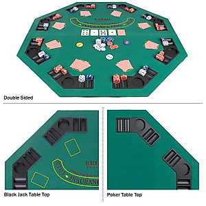 Trademark Poker Deluxe Poker & Blackjack Table Top w/Case Green