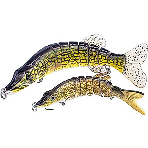 Northern-Pike-Lures-Multi-Jointed-Swimbaits-Fishing-Lure 5" 8" inch for Musky Lake Trout Fishing Tackle