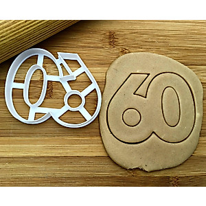 Sweet Prints Inc Number 60 Cookie Cutter - Dishwasher Safe (3.5" tall)