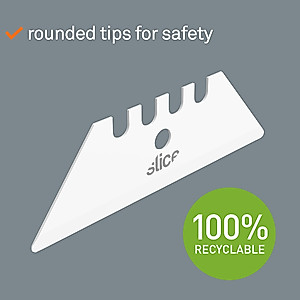 Slice 10524 Ceramic Utility Blades (Rounded-Tip), Finger-Friendly, Safe to Touch, Strong, Durable, Last 11 Times Longer Than Metal, Multiple Tool Compatibility (2 Blades)
