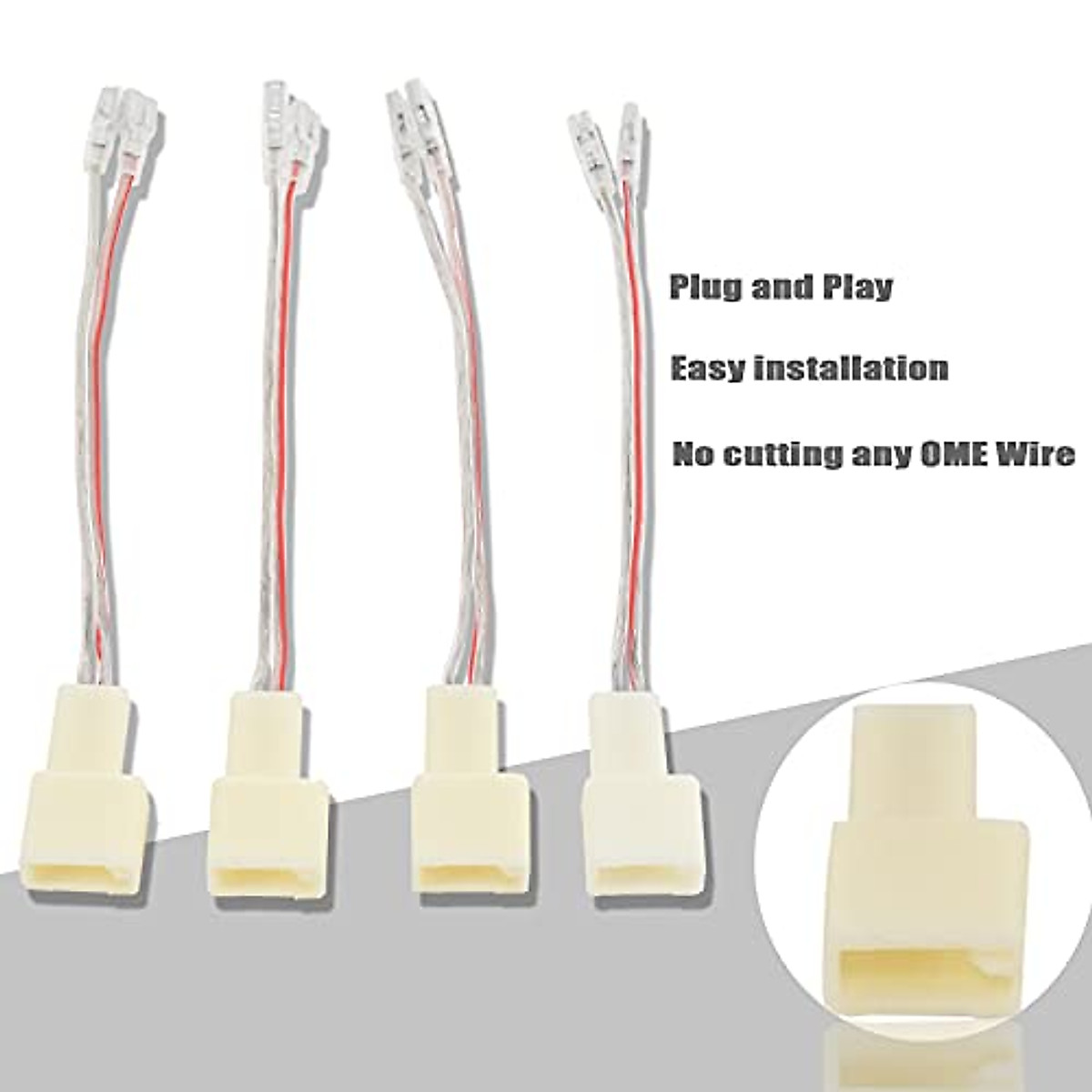 RED WOLF Car Door Speaker Wiring Harness Adapter Connector Plug Replacement for 2000-2019 Toyota Camry 4Runner Tacoma RAV4 Scion, Subaru 2012-2019, Mitsubishi 2002-2020 4PC