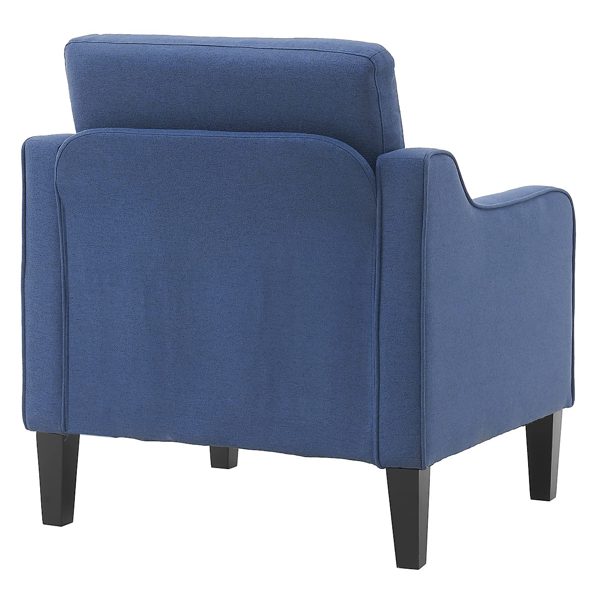 VINGLI Mid Century Modern Accent Chair,Navy Blue Fabric for Living Room Upholstered Armchair with Scooped Arms for Bedroom,Apartment,Studio,Office,Waiting Room