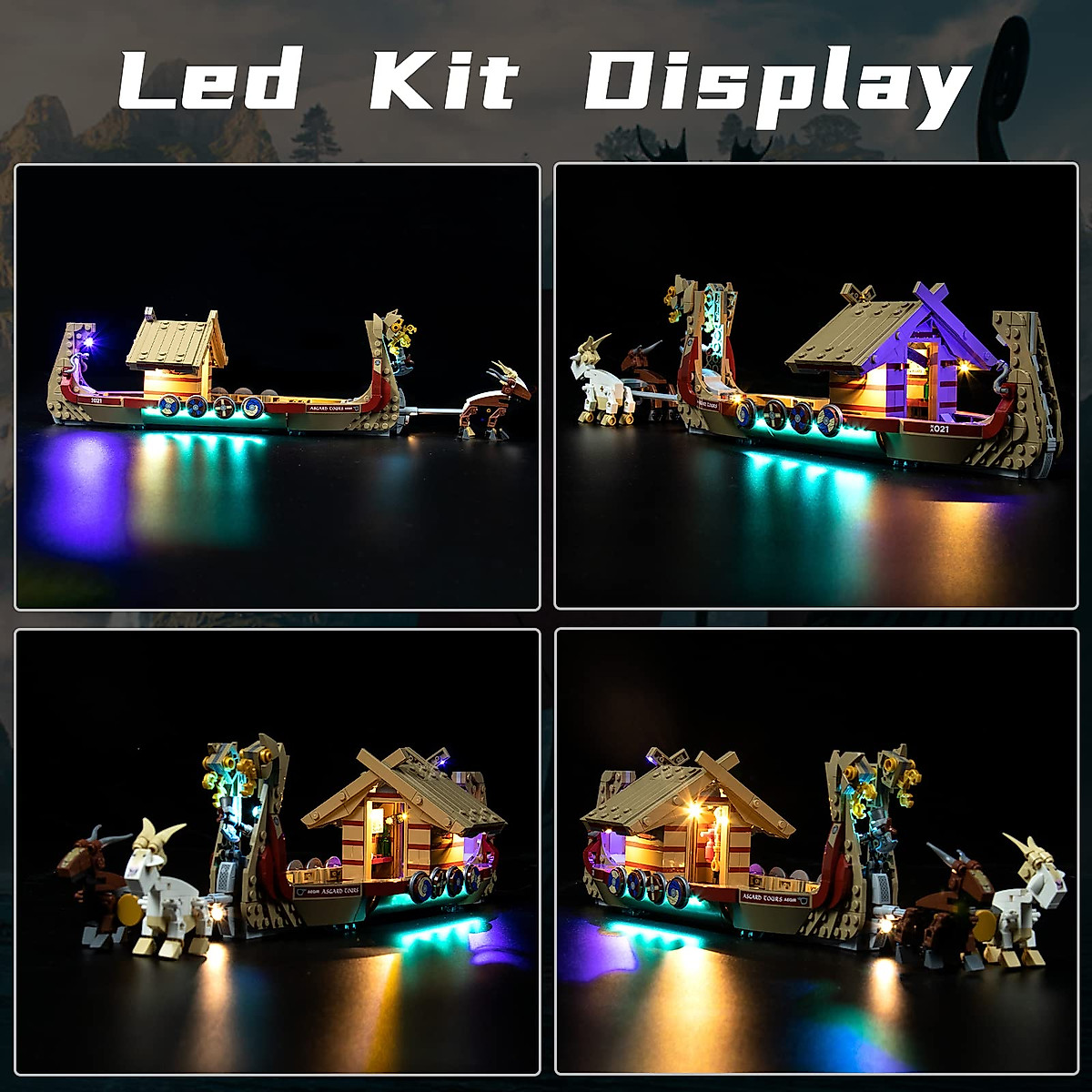 Bourvill LED Lights Kit for Lego 76208 Marvel The Goat Boat - Lights Set Compatible with Lego 76208 Set -Classic Version (Lights Kit without Model)