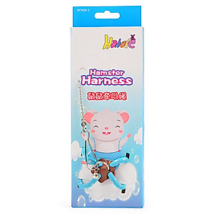 Harikaji Hamster Harness,Adjustable Harness Vest Leash Hamster Chest Straps with a Small Bell Rat Mouse Squirrel Sugar Glider Small Animal (Blue)