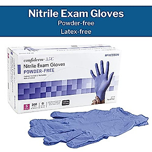 McKesson Confiderm 3.5C Nitrile Latex-Free SM Exam Gloves, Small, Chemo Tested, Powder-Free, 200/BX