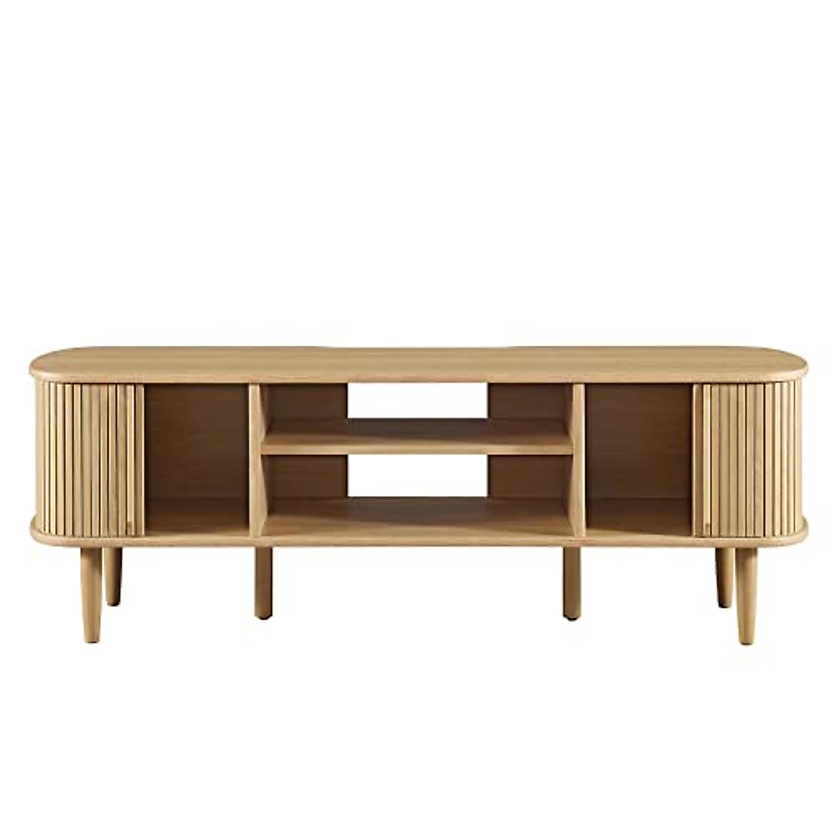 Modway Contour Mid-Century Modern 55" Media TV Stand in Oak, 15 x 54.5 x 18.5