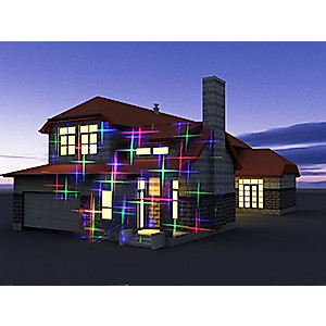 LedMall Motion 8 Patterns in 1 Red, Green, and Blue Outdoor Christmas Laser Lights Projector with remote control and Security Lock