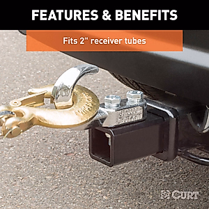 CURT 45825 Tow Hook Trailer Hitch Ball Mount, Fits 2-Inch Receiver