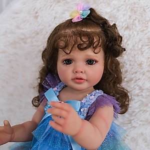 Pinky Reborn Lifelike Baby Dolls Girl 22 Inch Full Silicone Vinyl Body Reborn Baby Realistic Newborn Baby Dolls Toy for Collection & Kids Age 3+